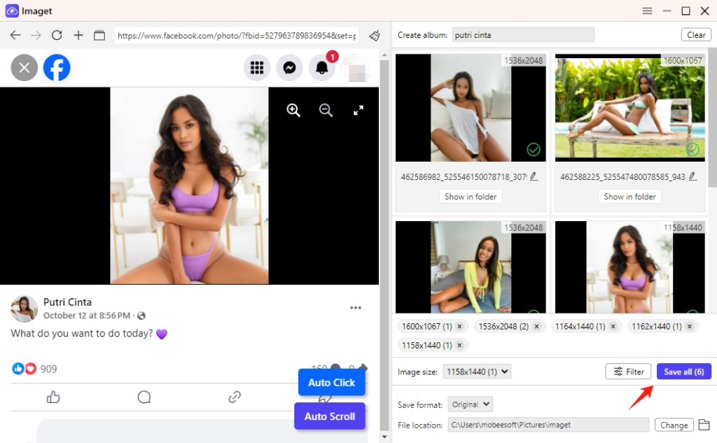 How to Download Putri Cinta Pics/Gallery from Instagram, Facebook, and OnlyFans? - Imaget