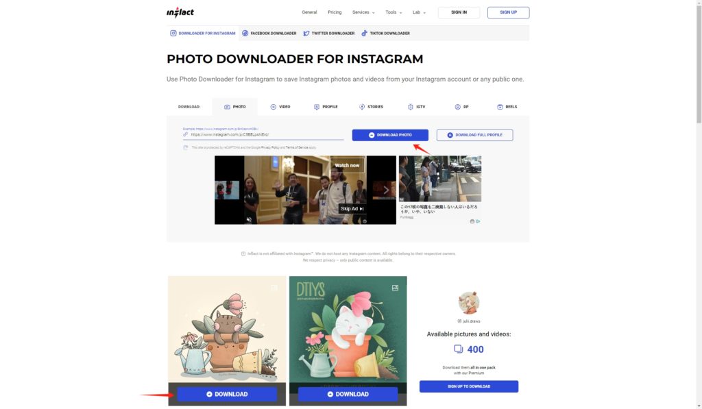 How to Use Inflact Instagram Downloader to Download Photos and Full ...